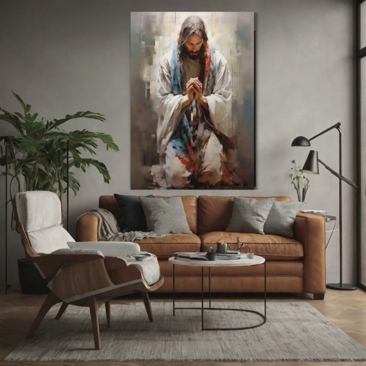 CUADRO EN LIENZO DE JESUCRISTO EN ORACION – Arte Divino